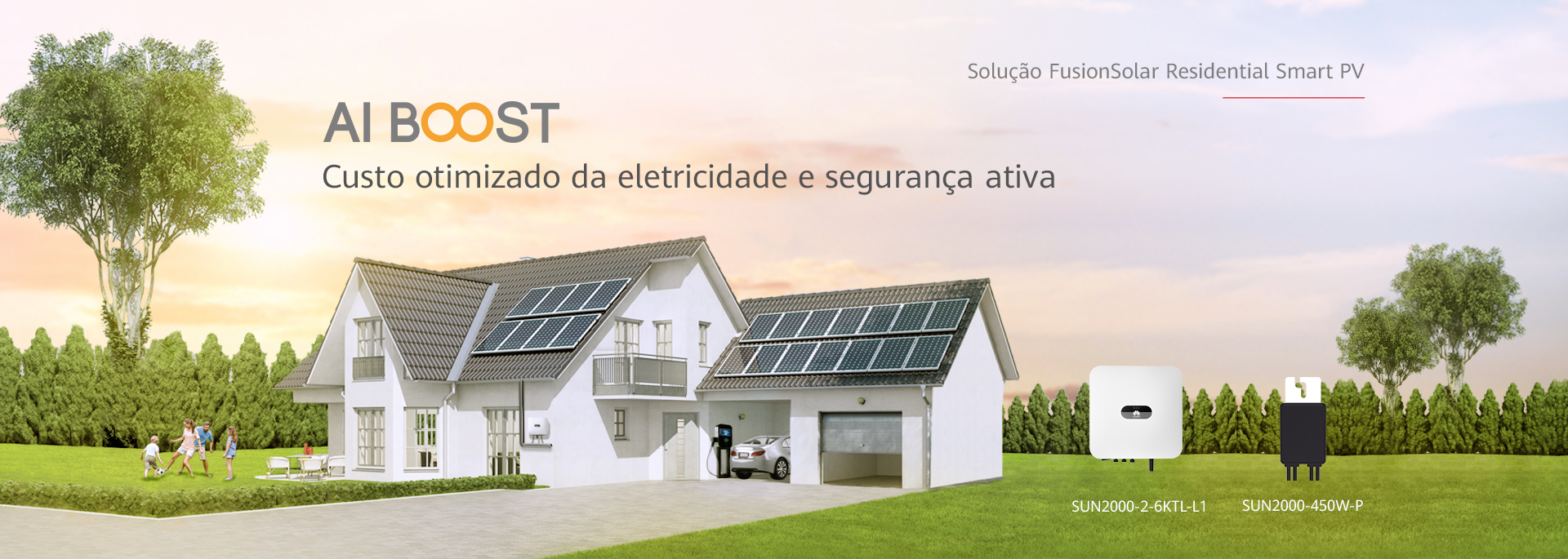 Solução fotovoltaica inteligente FusionSolar Huawei